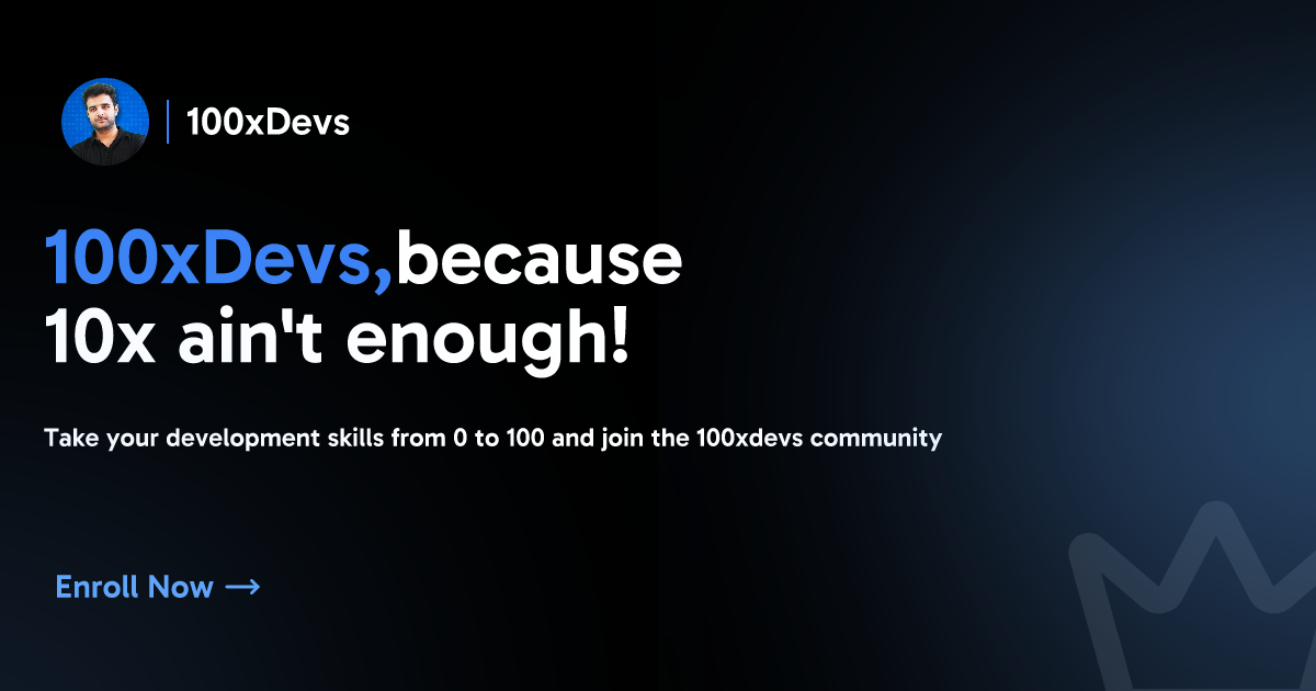 turborepo-recoil-error | Take your development skills from 0 to 100 and join the 100xdevs community